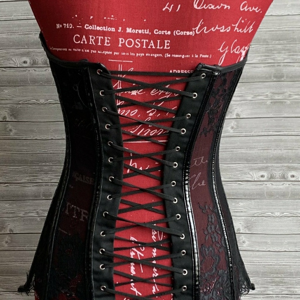 Whimsigoth Sheer Lace Corset Size M - Gem